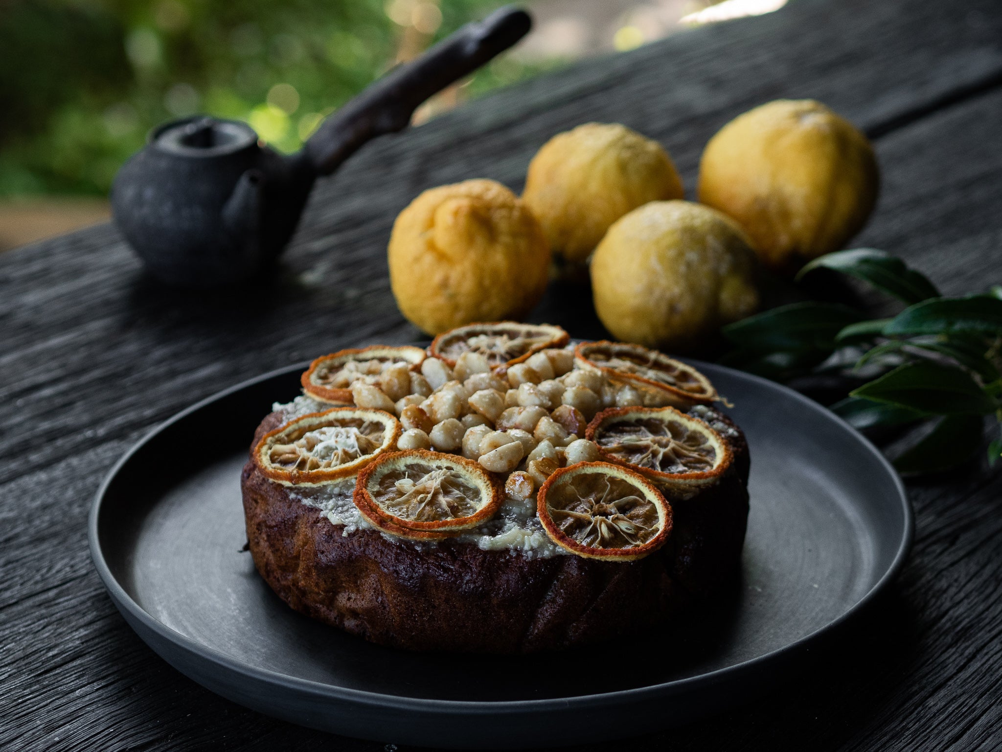 Bush Lemon Cake with Honey Macadamias – Shack Palace